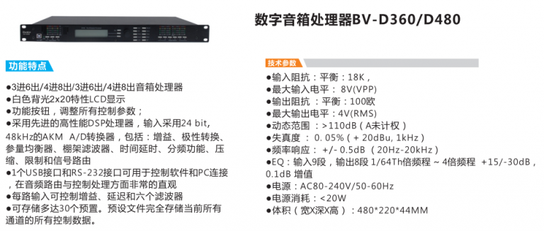 音频处理器BV-D360/D480-广州市亿音科技有限公司(Bvoice)